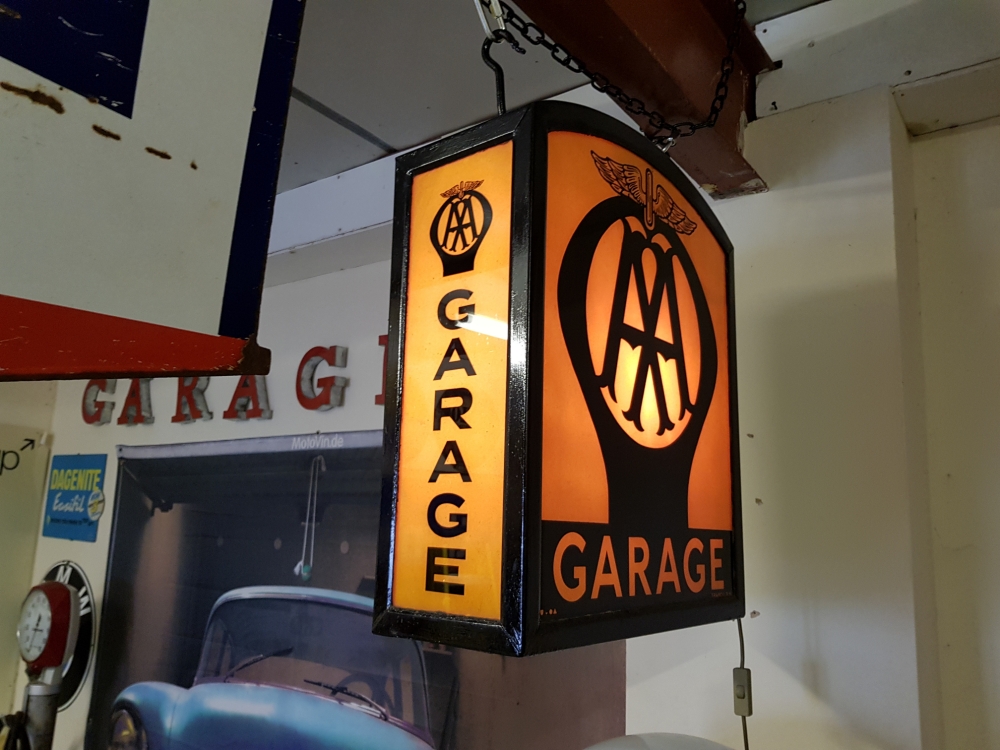 Stunning rare AA Garage lightbox in showroom | Automobilia-UK - vintage ...