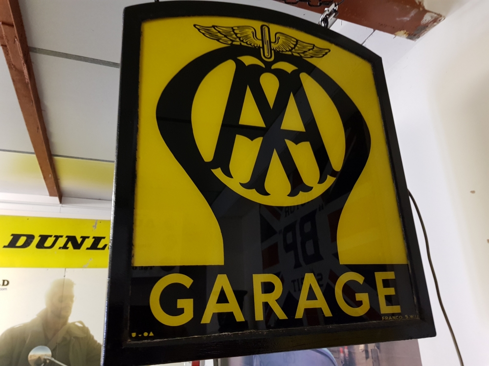 Stunning rare AA Garage lightbox in showroom | Automobilia-UK - vintage ...