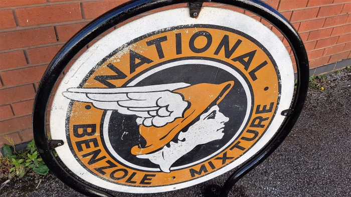 National Benzole double sided ORIGINAL sign with wall bracket , rare ...