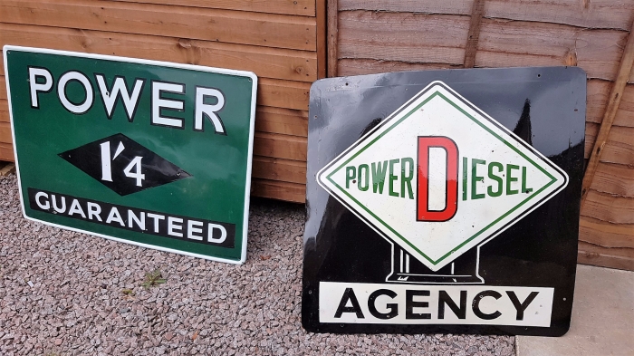 Power Diesel ORIGINAL enamel sign | Automobilia-UK - vintage petrol ...