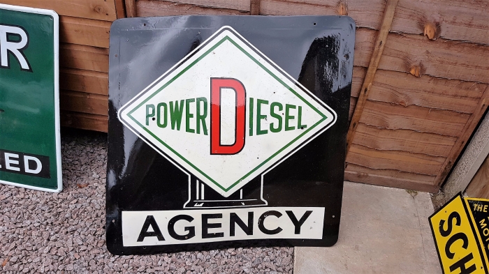 Power Diesel ORIGINAL enamel sign | Automobilia-UK - vintage petrol ...