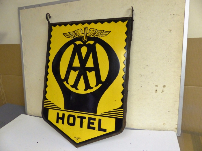 AA ORIGINAL double sided hanging hotel enamel sign RESERVED ...