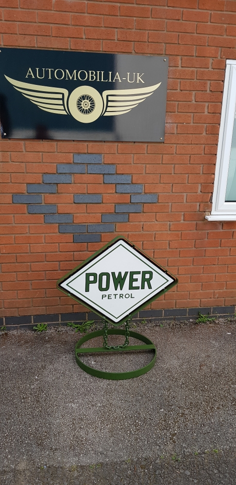 Power Petrol forecourt double side free standing display sign 1930's ...