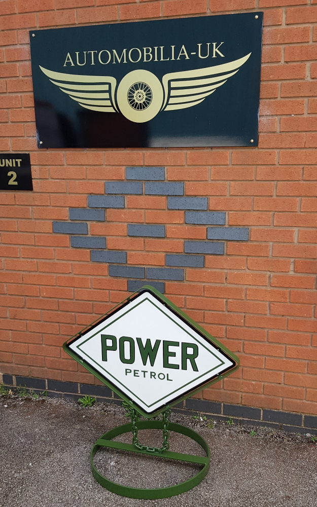Power Petrol forecourt double side free standing display sign 1930's ...