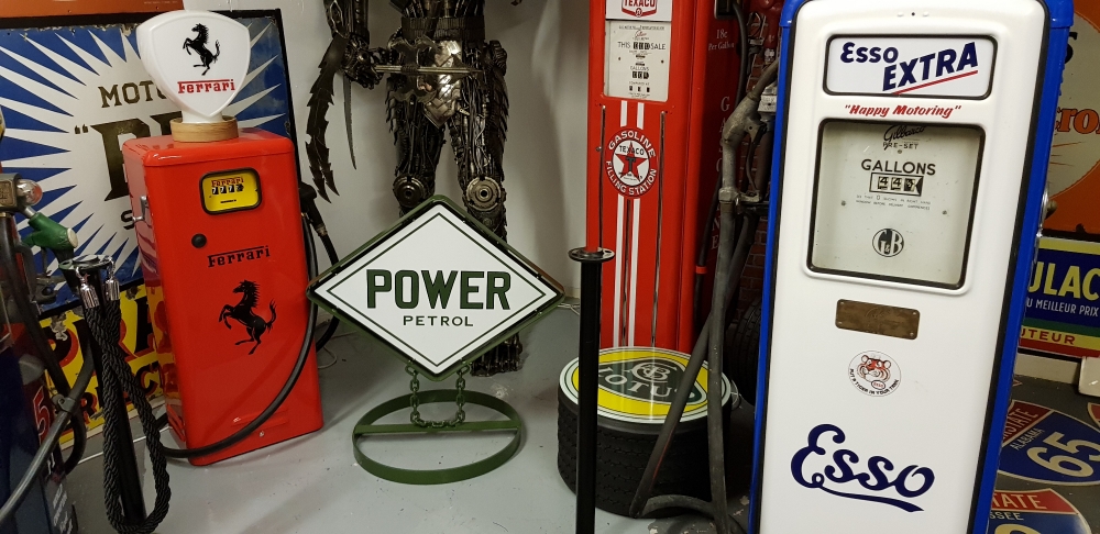 Power Petrol forecourt double side free standing display sign 1930's ...