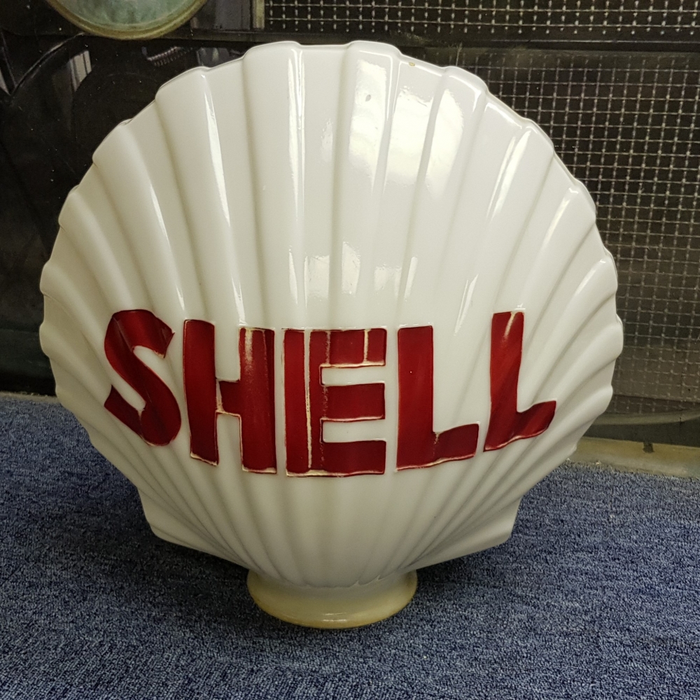 SHELL Genuine fat back early glass globe ORIGINAL , RARE ITEM ...