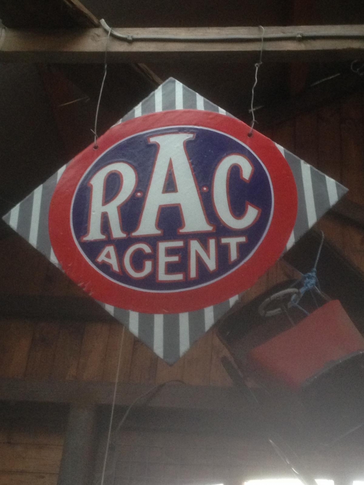 RAC Double sided hanging sign 28 x 21 inch ORIGINAL enamel ...