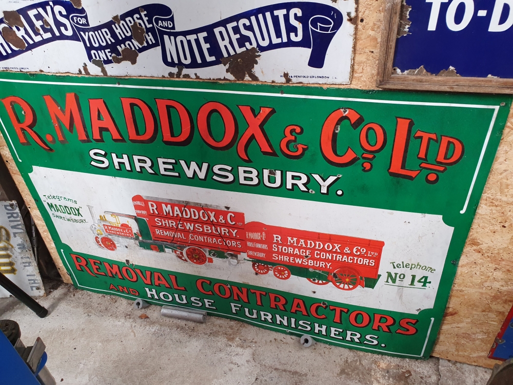 MADDOX enamel ORIGINAL sign STUNNING GRAPHICS 60 x 40 inch ...