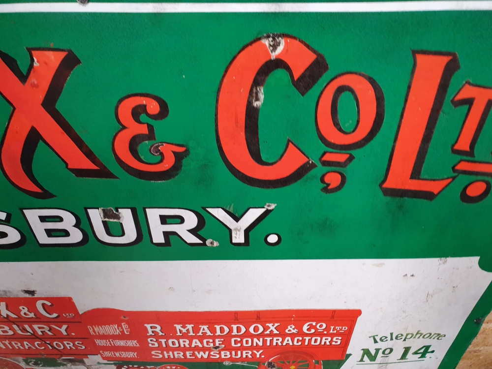 MADDOX enamel ORIGINAL sign STUNNING GRAPHICS 60 x 40 inch ...