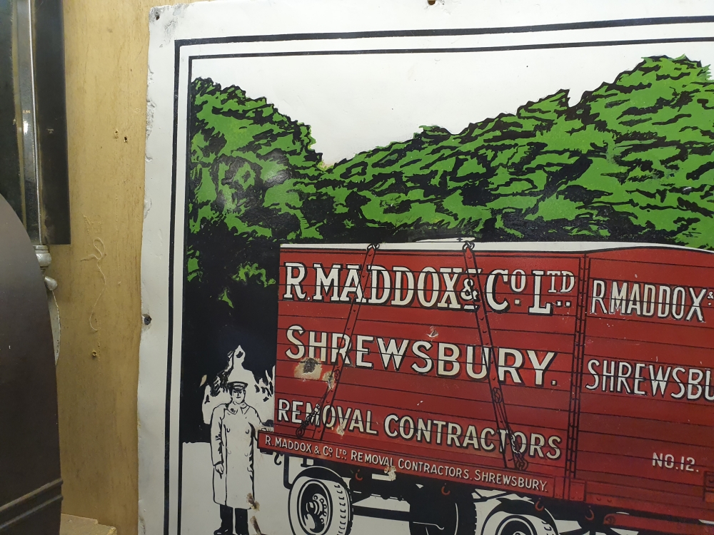MADDOX enamel ORIGINAL sign STUNNING GRAPHICS 60 x 40 inch ...