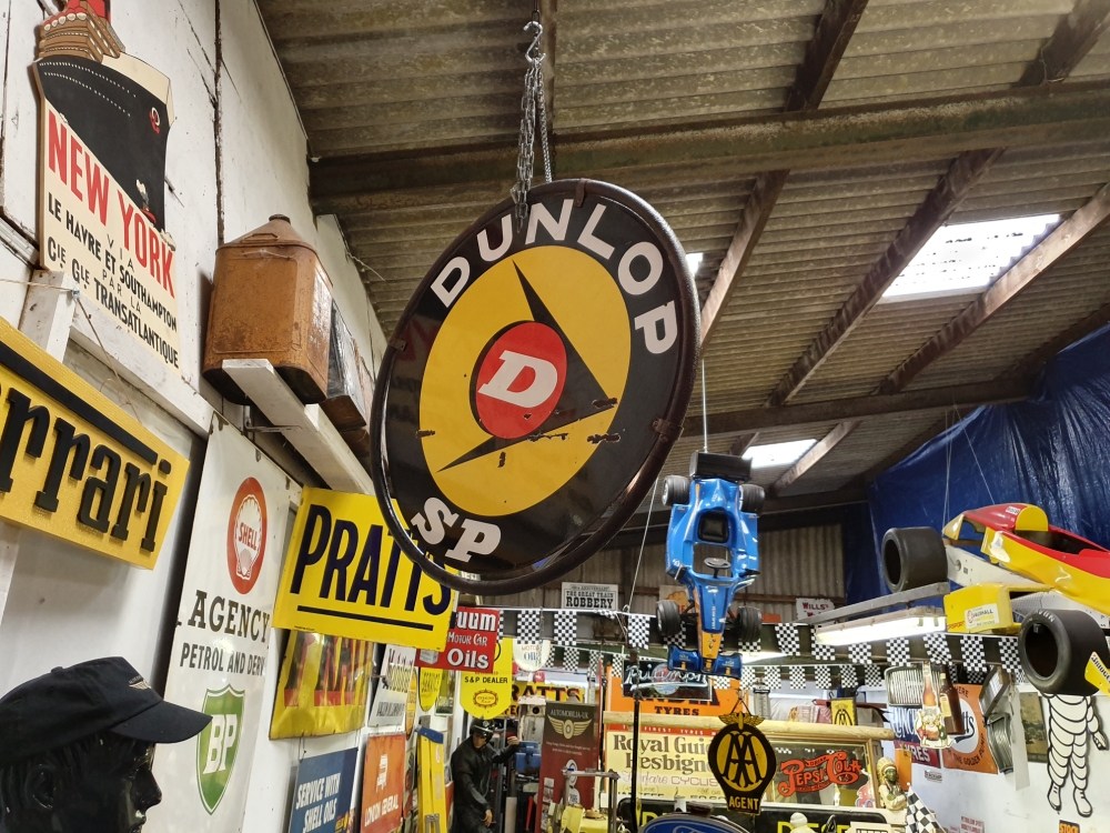 DUNLOP SP double sided Enamel ORIGINAL sign SOLD SOLD | Automobilia-UK ...