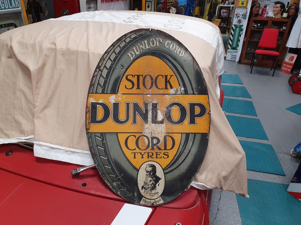 DUNLOP very very RARE sign 1930's ORIGINAL stunning SOLD | Automobilia ...