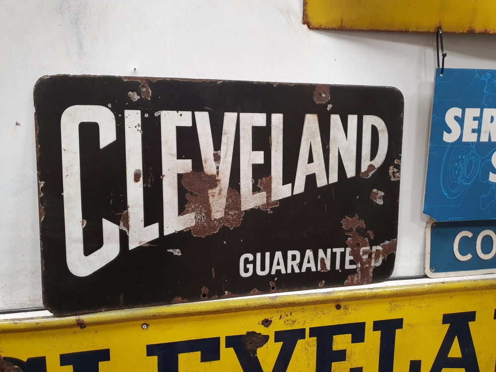 CLEVELAND double sided enamel ORIGINAL sign 30 x 18 inch | Automobilia ...