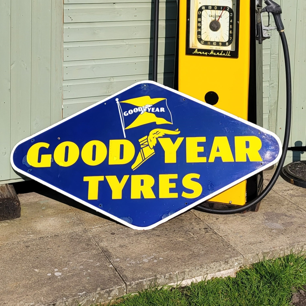 A GOOD YEAR Tyres sign 48 x 30 inch Original ENAMEL sign | Automobilia ...
