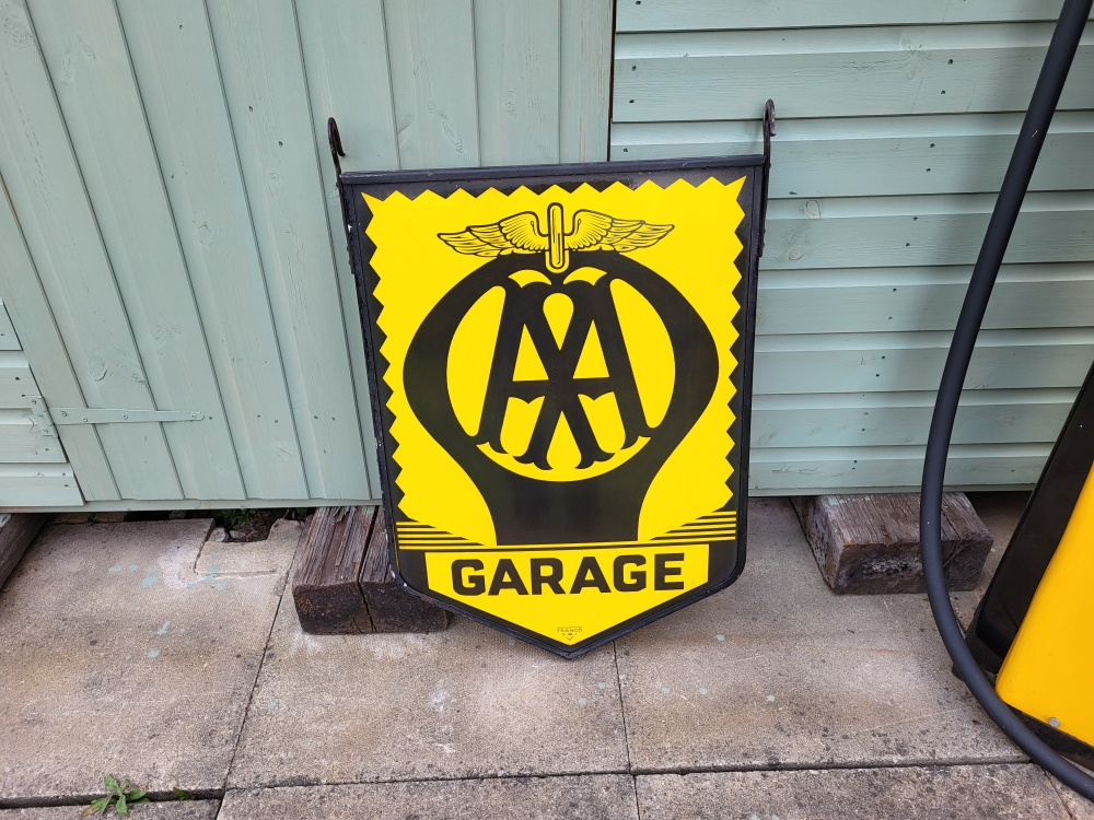 AA Garage double sided ORIGINAL enamel sign SUPERB ! | Automobilia-UK ...
