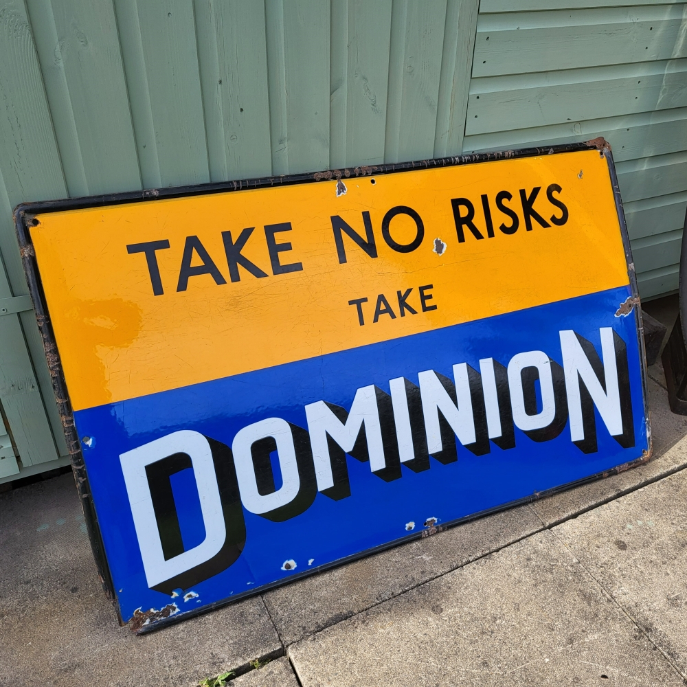 DOMINION enamel ORIGINAL sign 48 x30 inches 1930's NOW SOLD ...
