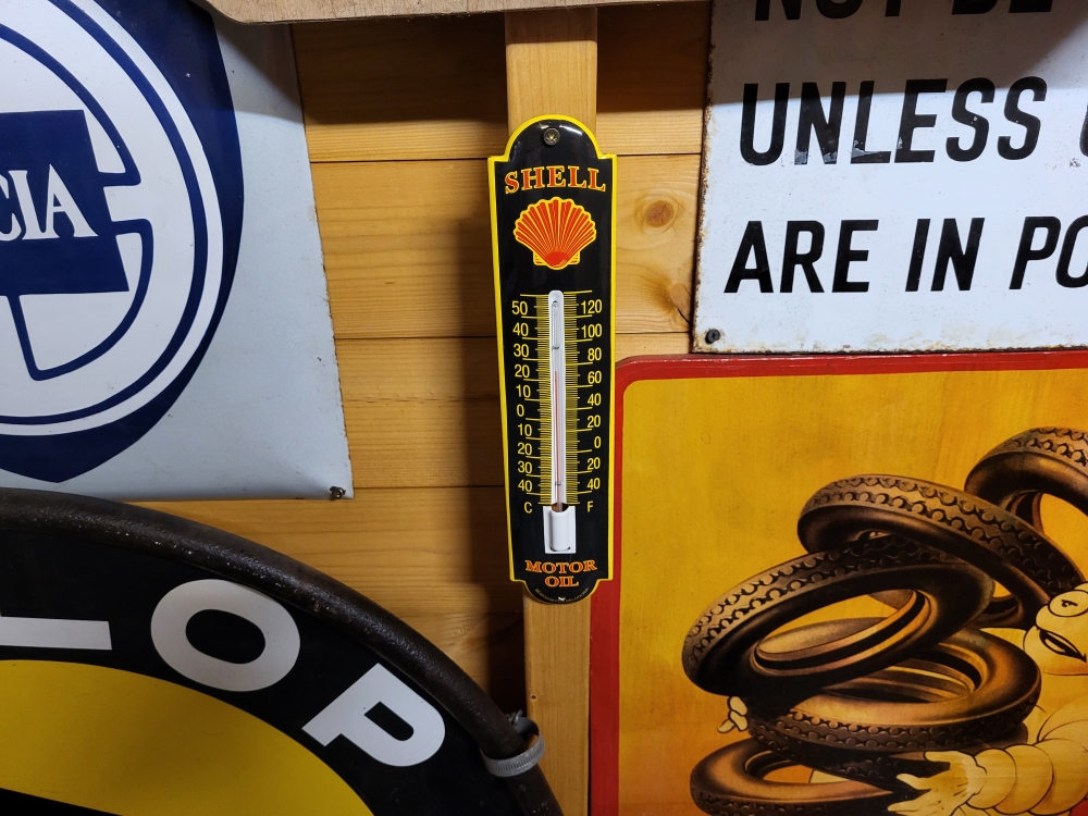 SHELL 12 inch thermometer ENAMEL repro | Automobilia-UK - vintage ...