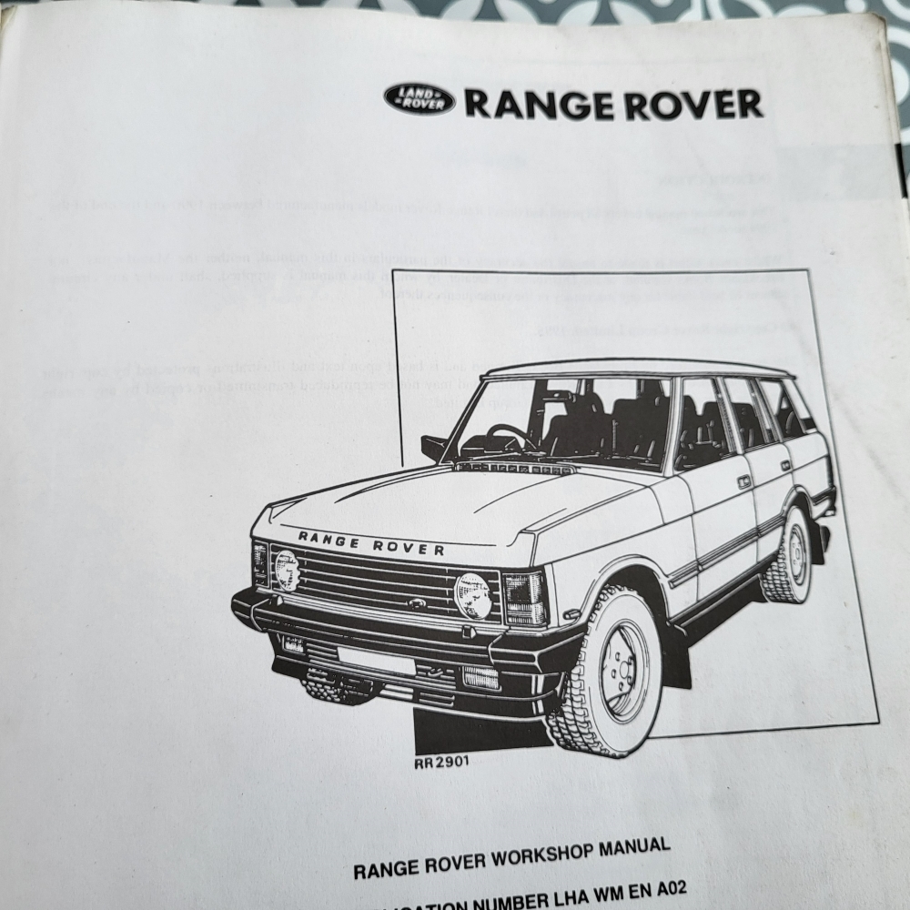 RANGE ROVER genuine workshop manual 1990 / 1994 | Automobilia-UK ...