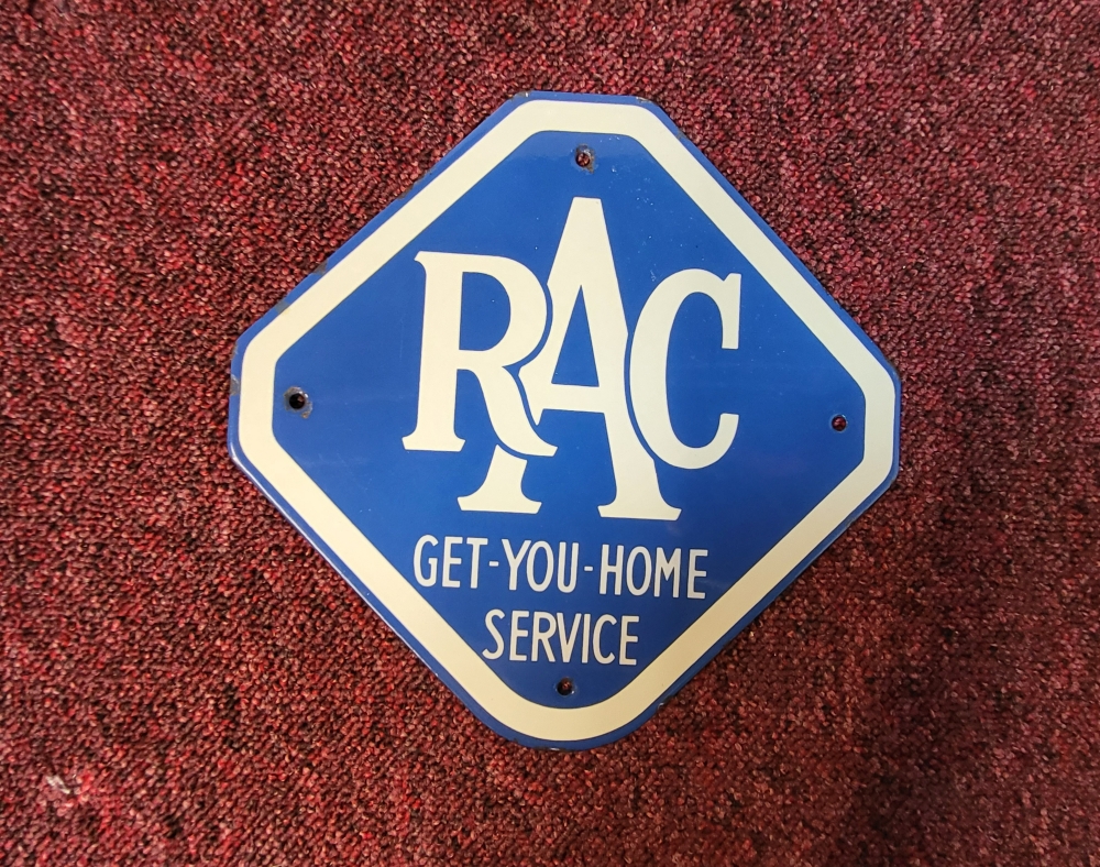RAC get you home small sign app 9 inches ENAMEL | Automobilia-UK ...