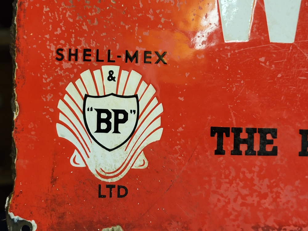 SHELL MEX BP paraffin enamel ORIGINAL double sided RARE | Automobilia ...