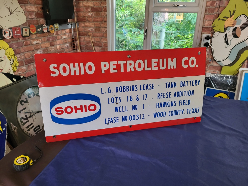 Sohio enamel sign 36x18inch RARE SIGN | Automobilia-UK - vintage petrol ...