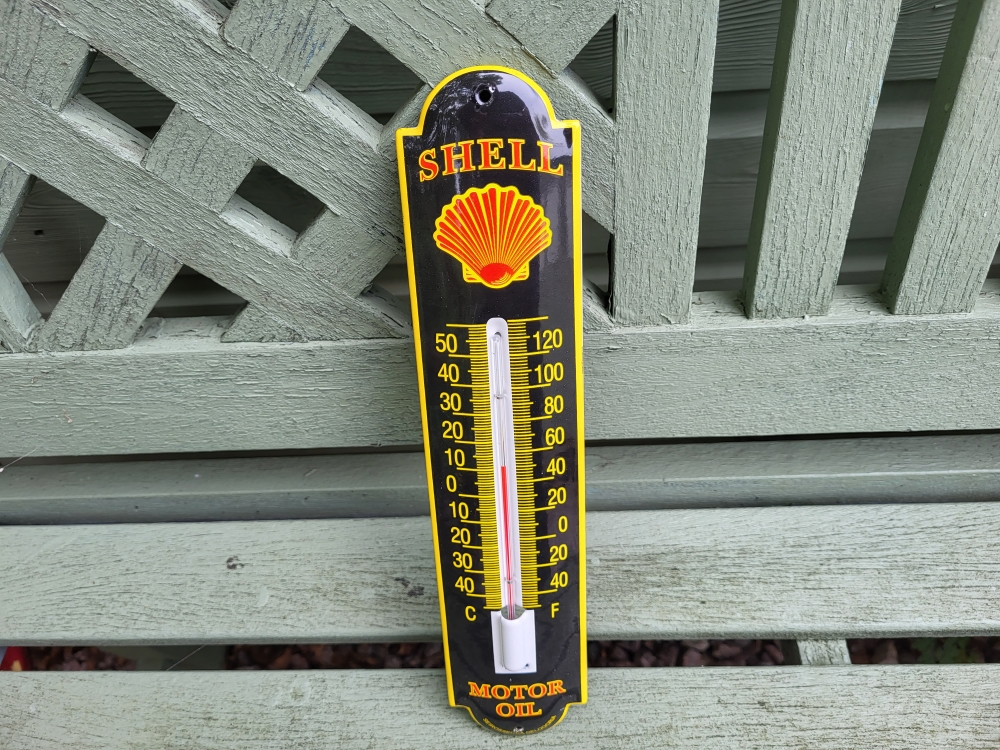 shell 12 inch thermometer ENAMEL repro | Automobilia-UK - vintage ...