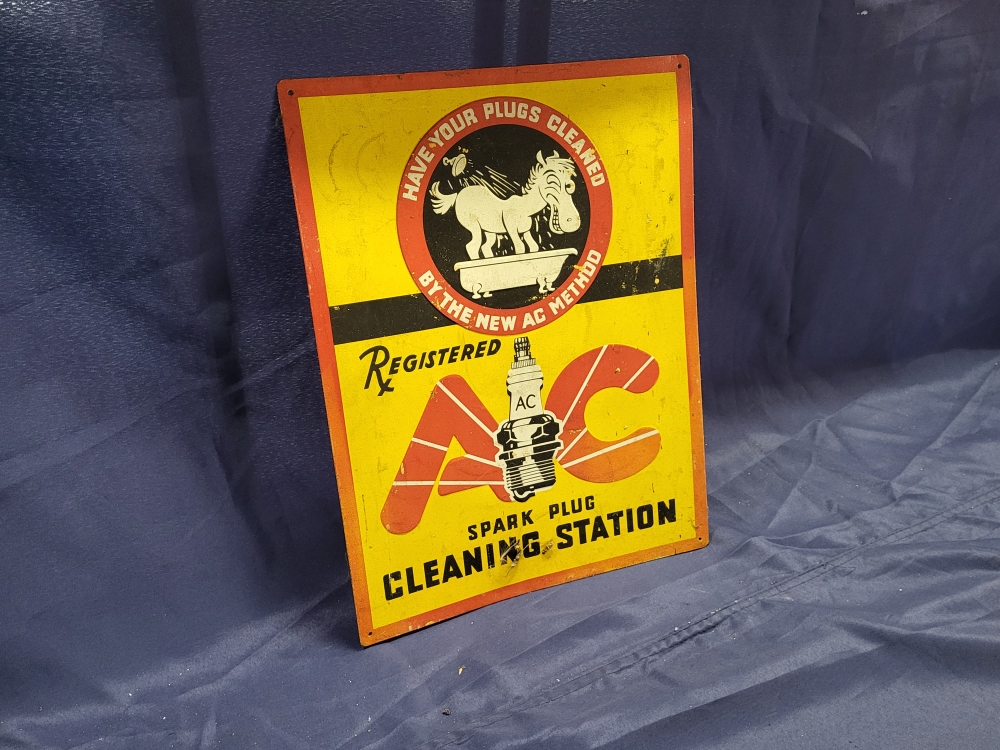 AC Spark plug tin sign repro 17 x 13 inches | Automobilia-UK - vintage ...