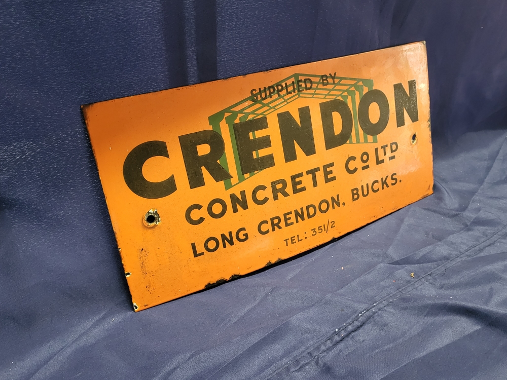 Crendon Concrete Ltd enamel sign 20 x 10 inch ENAMEL | Automobilia-UK ...