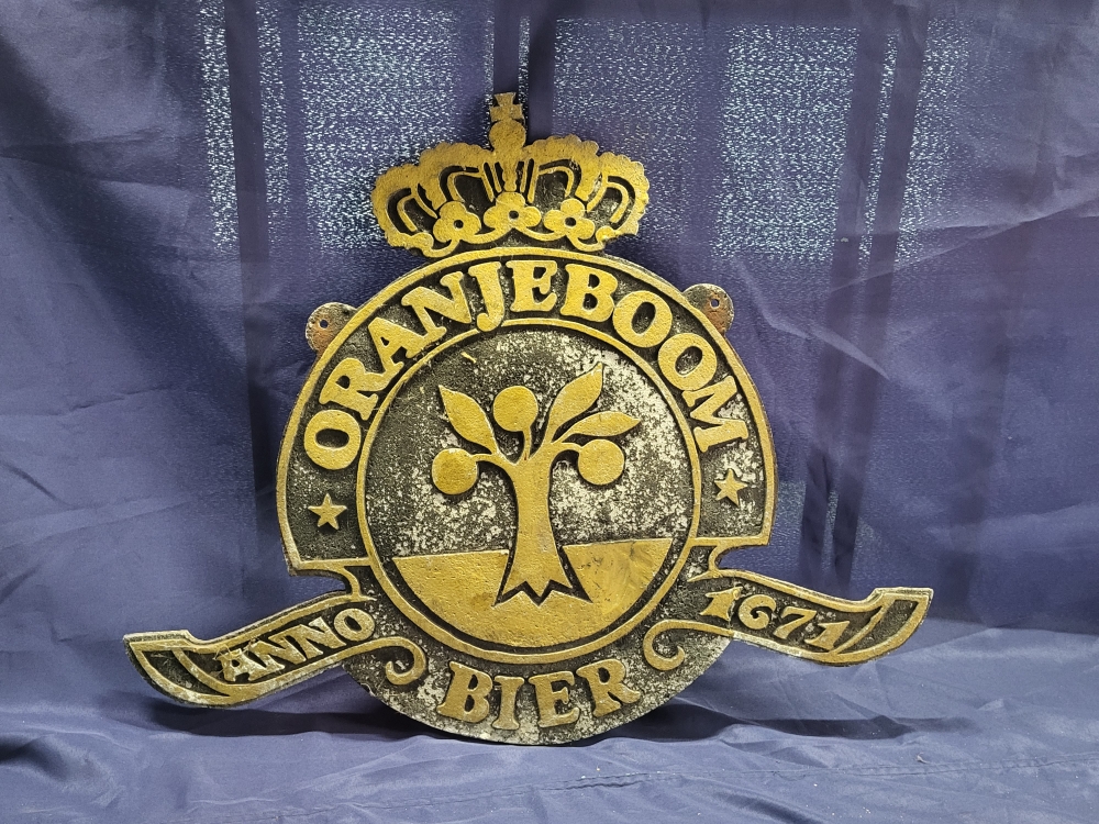 Oranjeboom Bier cast plaque DOUBLE SIDED 30 x 24 inch | Automobilia-UK ...