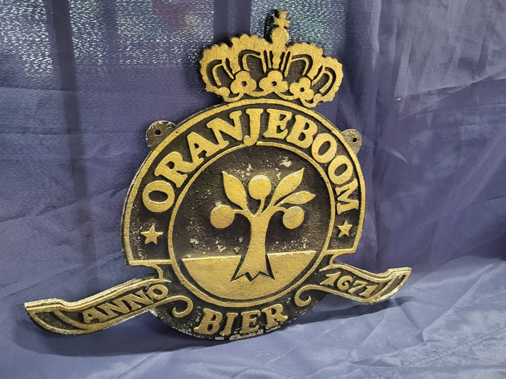 Oranjeboom Bier cast plaque DOUBLE SIDED 30 x 24 inch | Automobilia-UK ...