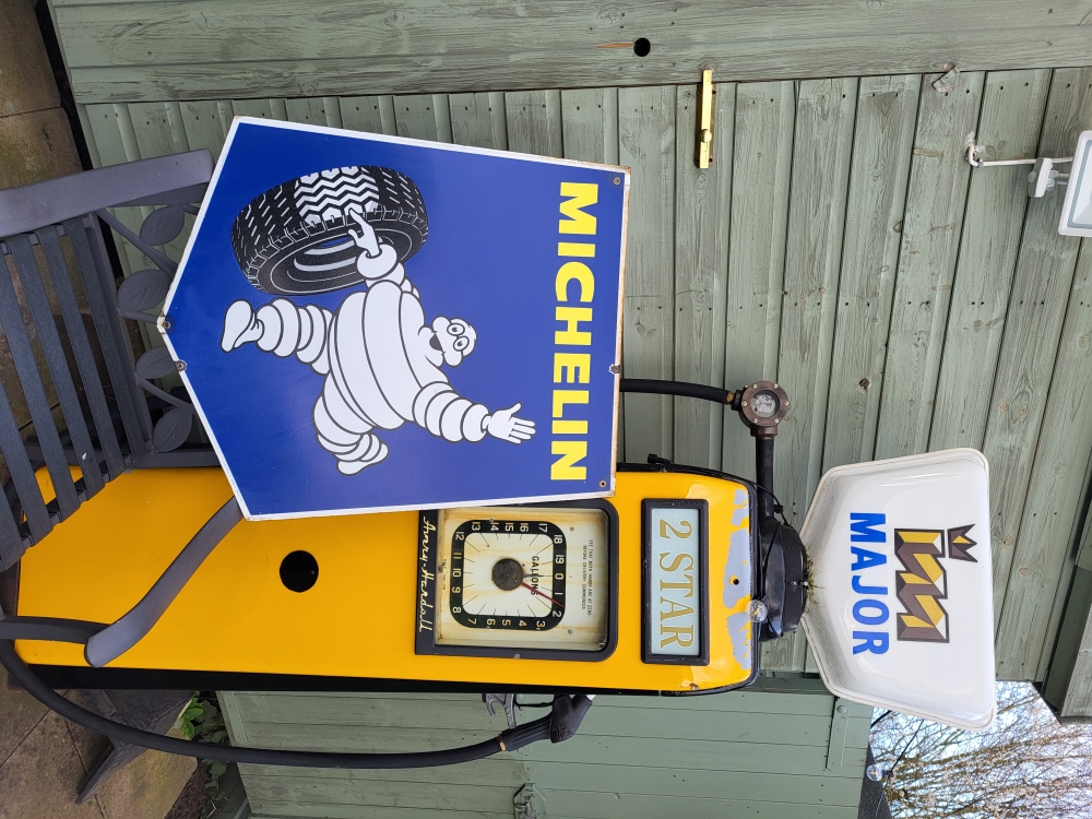 MICHELIN double sided ORIGINAL enamel sign SUPERB ! | Automobilia-UK ...