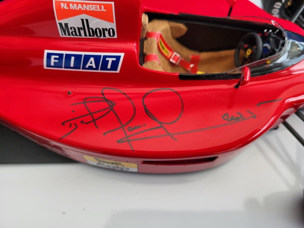 FERRARI Nigel Mansell signed 1/12 scale model SUPERB ! Commission Sales ...
