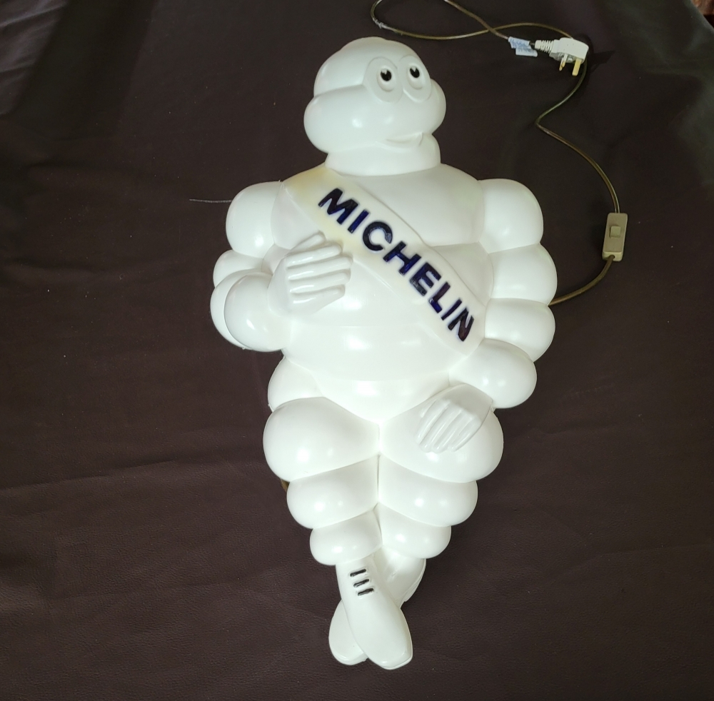 MICHELIN MAN 18 inch with bracket and light ! SUPERB ! NOW SOLD ...