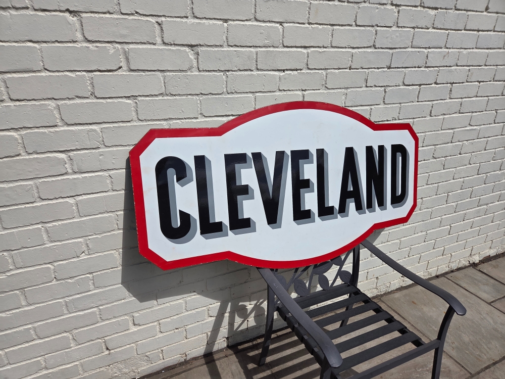 CLEVELAND Enamel sign Absolutely stunning 58 x 27 inches | Automobilia ...