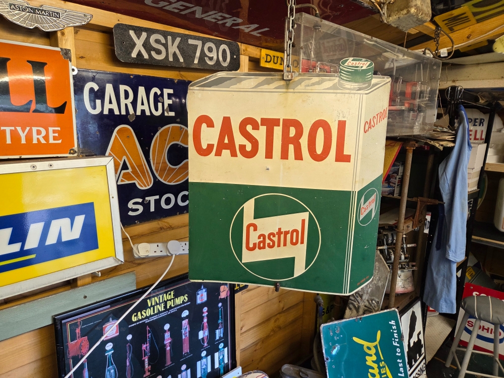 CASTROL Original double sided can sign RARE ITEM ! | Automobilia-UK ...