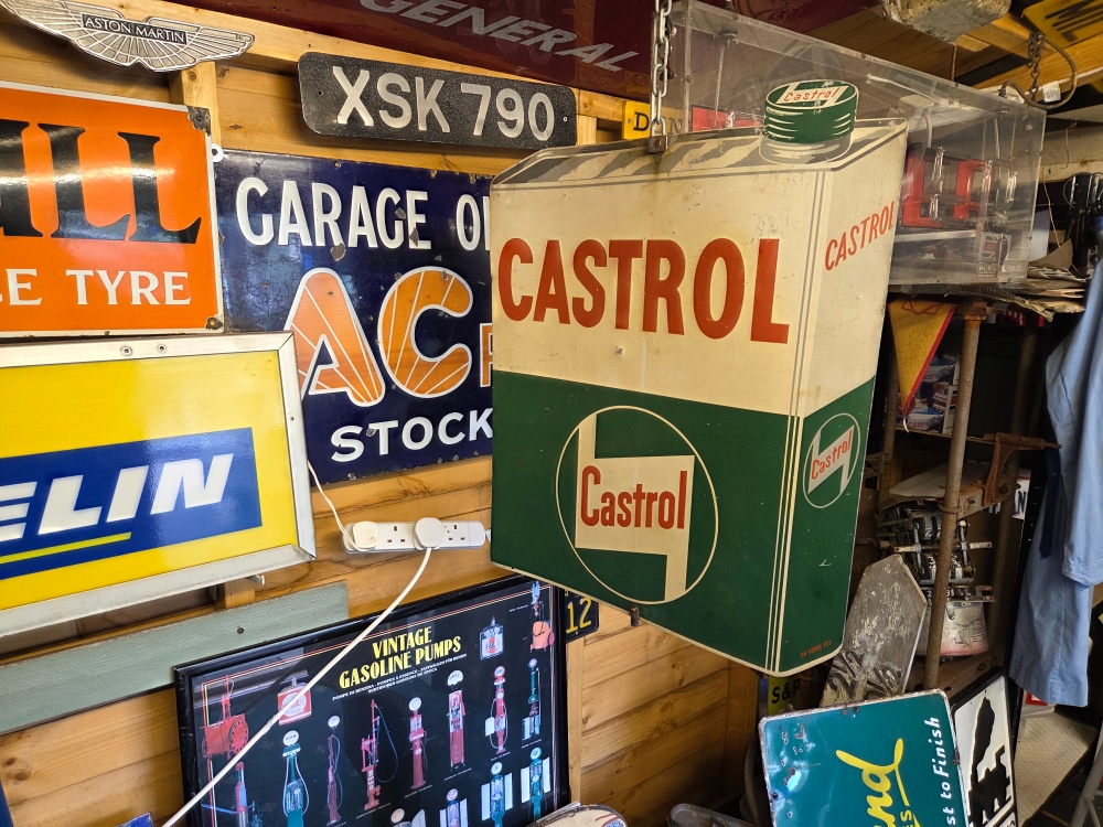 CASTROL Original double sided can sign RARE ITEM ! | Automobilia-UK ...